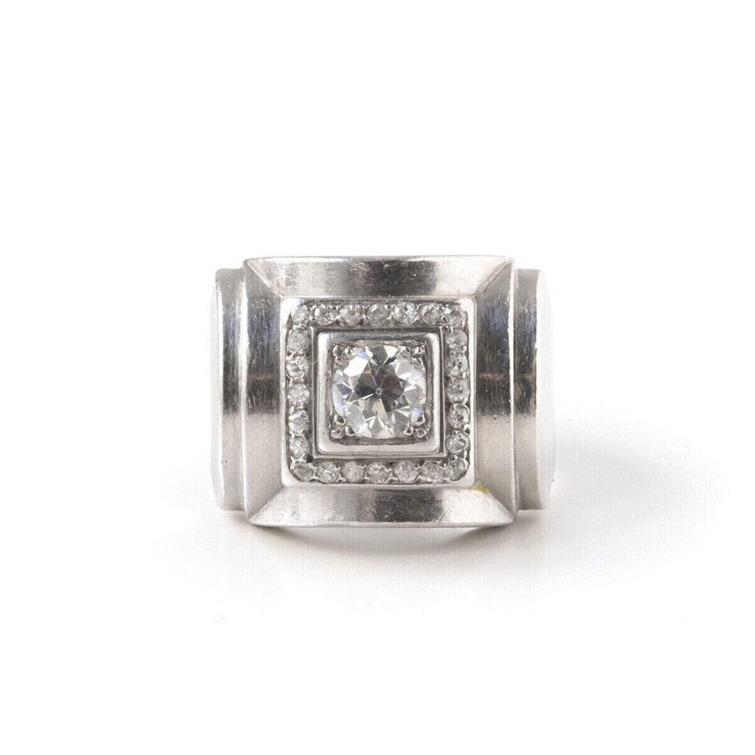 Men's Engagement Ring, 1.37TCW Round Cut Moissanite Diamond Men's ...