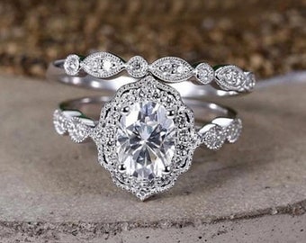 Two Piece Diamond Ring - Etsy