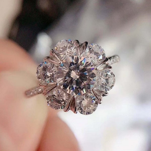 Flower Engagement Ring - Etsy