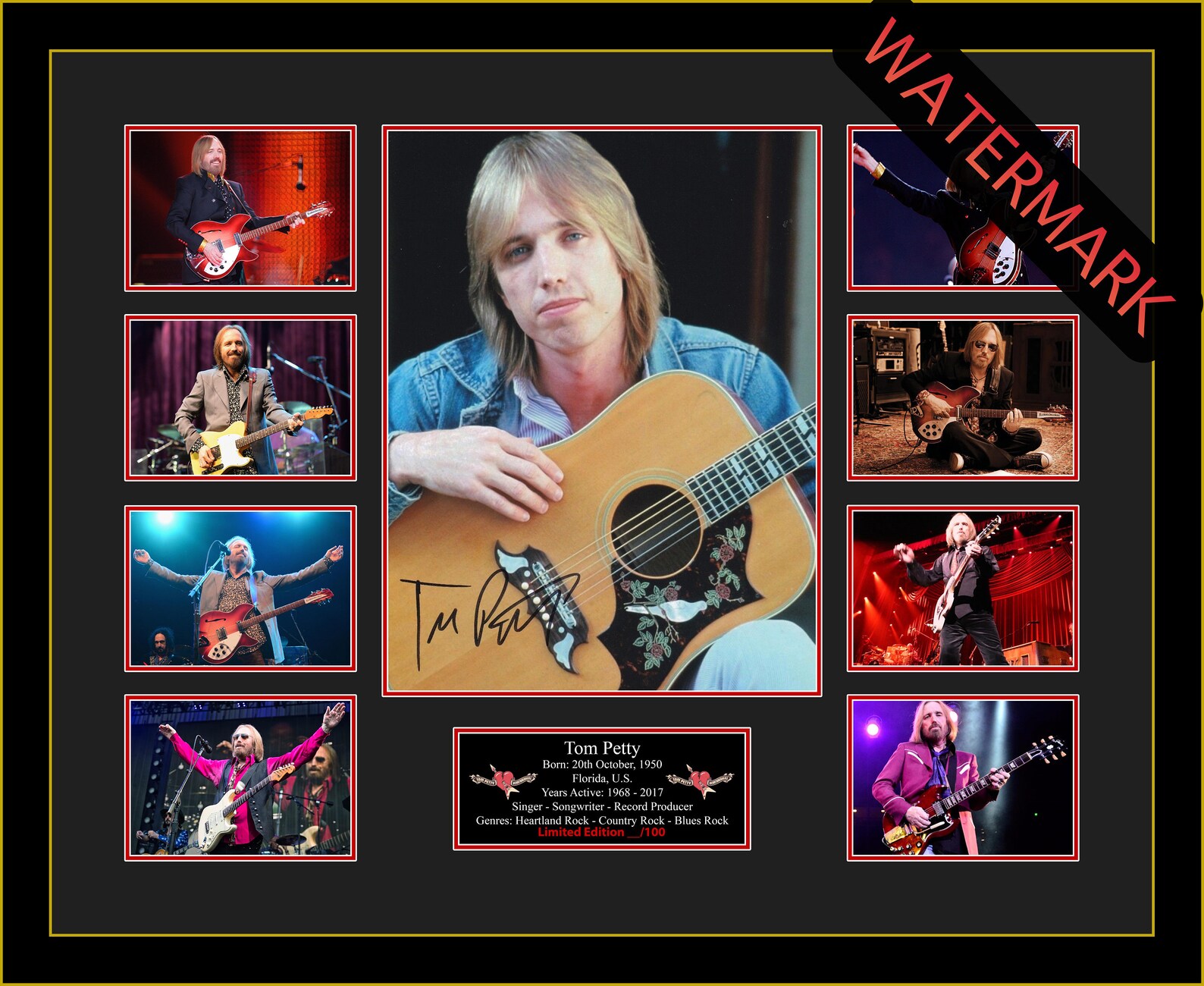Tom Petty Music Memorabilia Limited Edition of 100 Only Signed ...