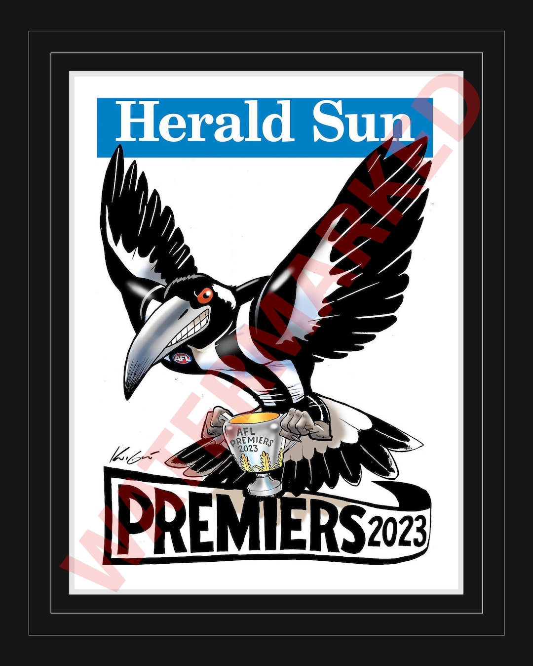 Collingwood Football Club Mark Knight Original 2023 AFL Grand Final ...