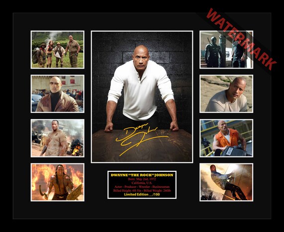 The Rock Dwayne Johnson Action Film Memorabilia Limited - Etsy
