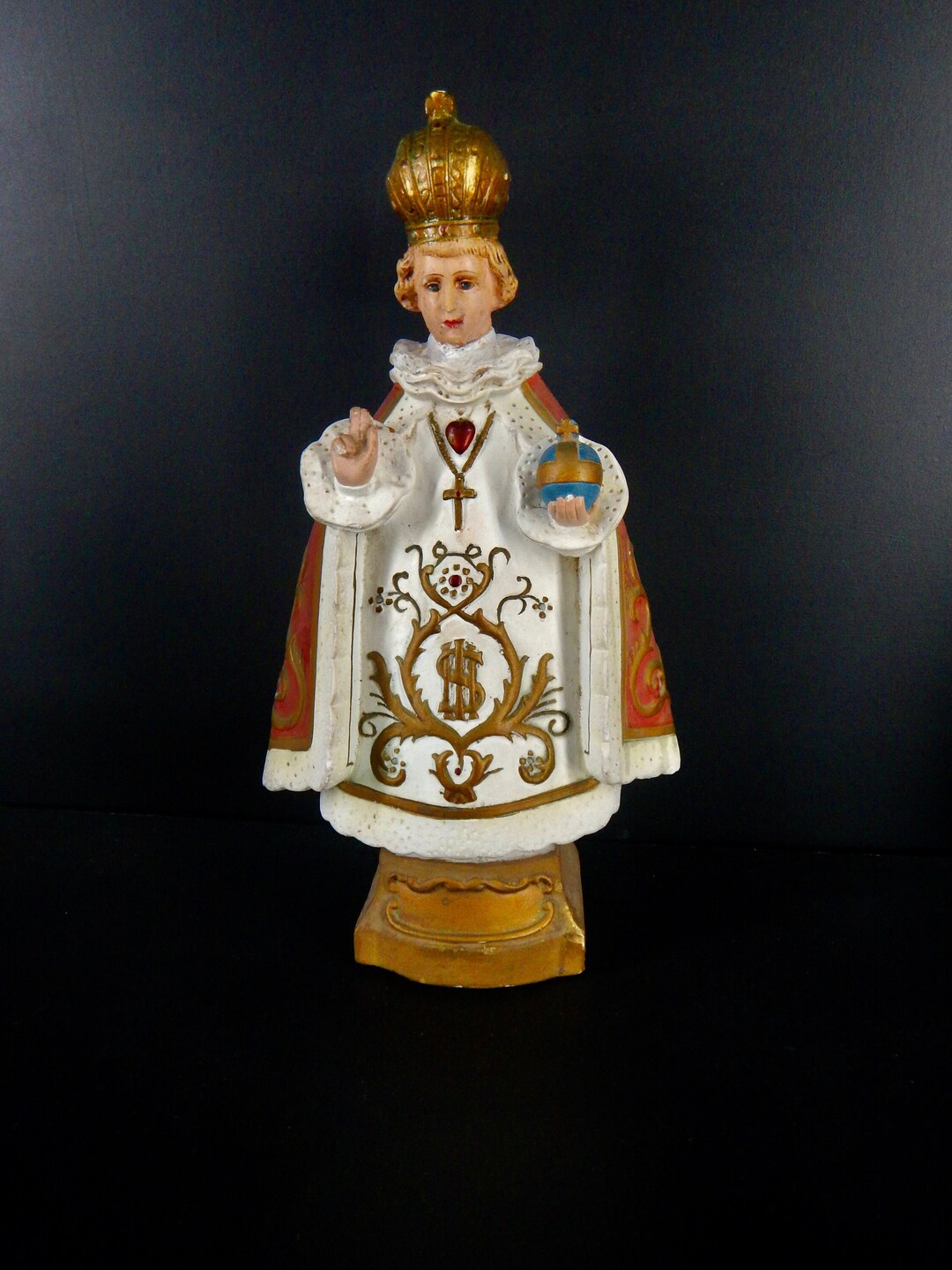 Antique 12 Child of Prague Irish Plaster or Chalkware Polychrome ...