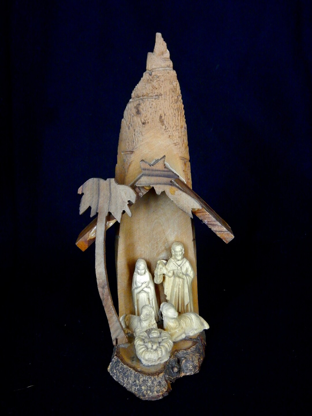 Vintage Jerusalem Nativity Set - Mary, Joseph and the Sleeping Infant ...