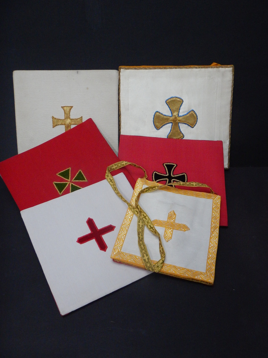 A Collection of Six Catholic Burse: Antique Burse From France Catholic Burse to Hold the ...