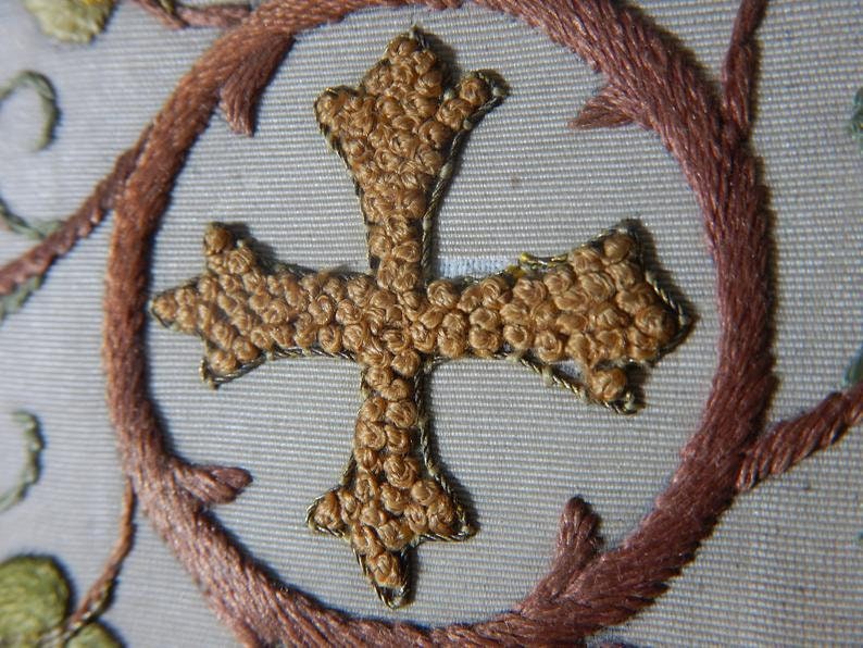 Antique Catholic Burse: Finely Hand Embroidered Silk From France ...