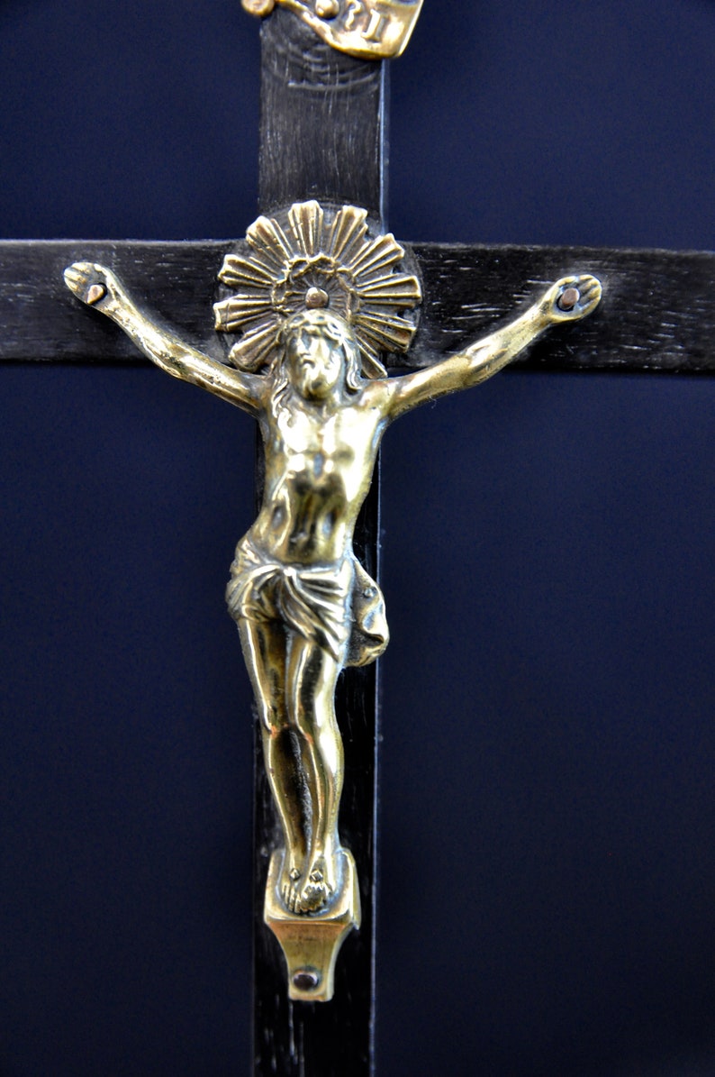Unusual Antique French Coffin Cross - Mourning Crucifix - Crucifix ...