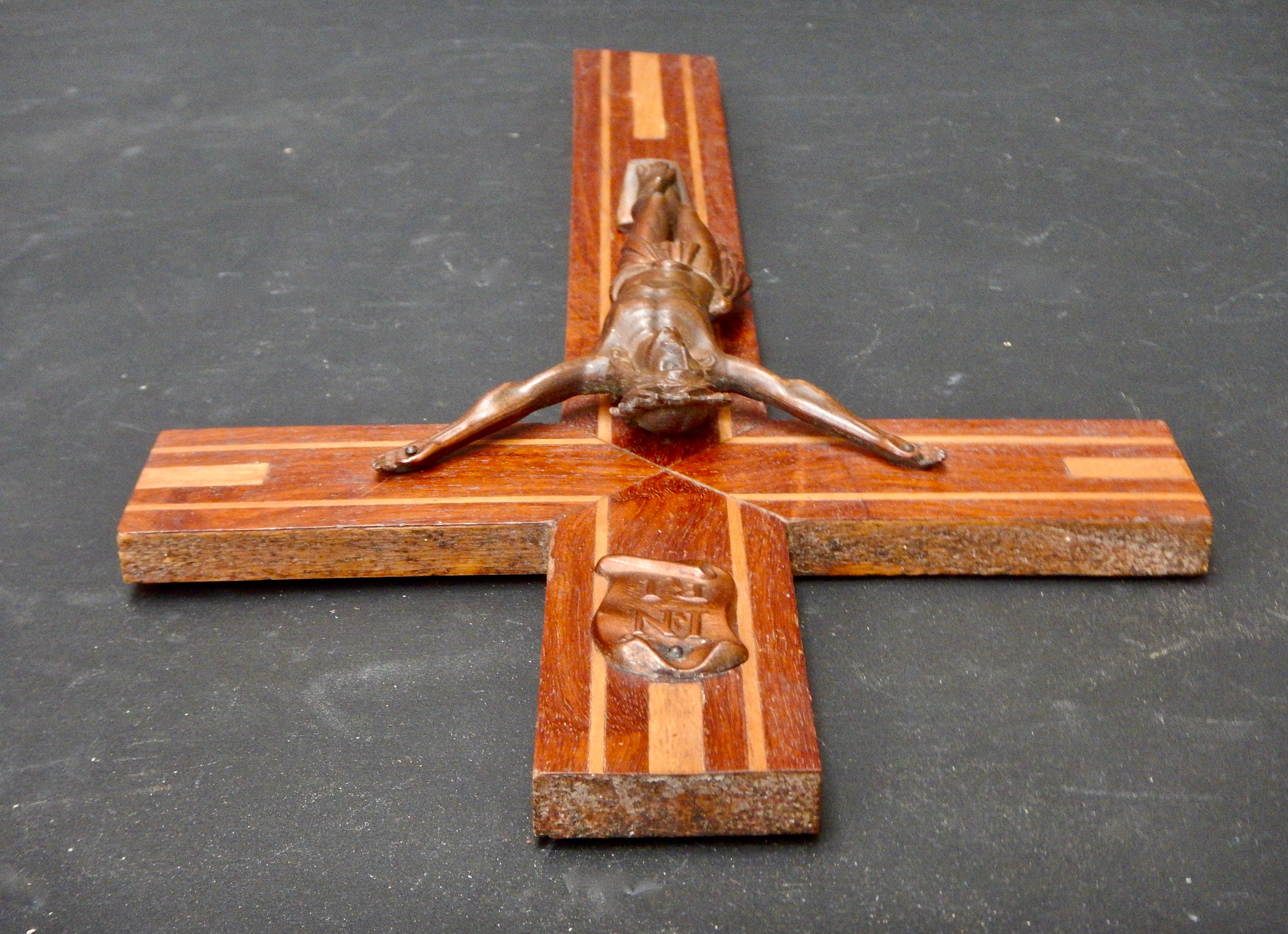 Bronzed Christ on Art Deco Crucifix 13.25 France - Etsy