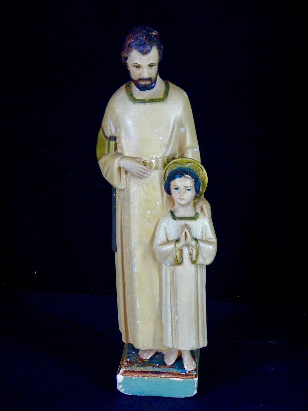 Child Jesus With Joseph Unusual Antique Statue Irish Statue St Joseph ...