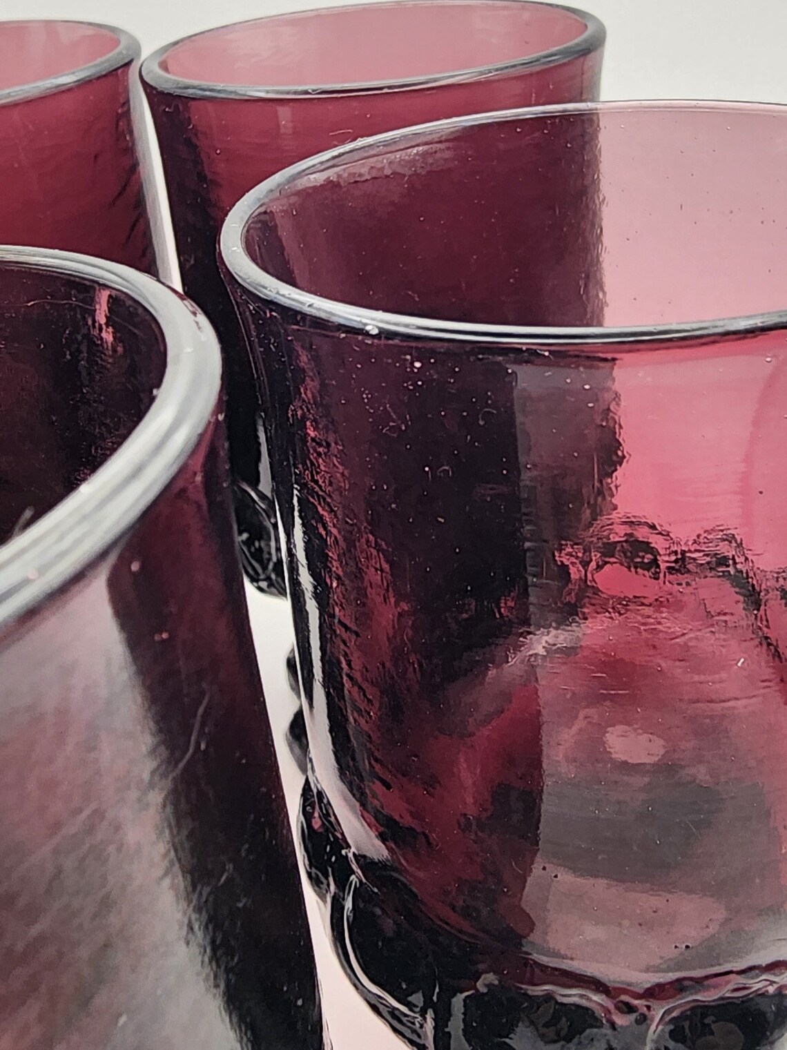 Set of 5 Vintage Tiffin Franciscan Madeira Plum Crystal 4 5/8 Juice ...