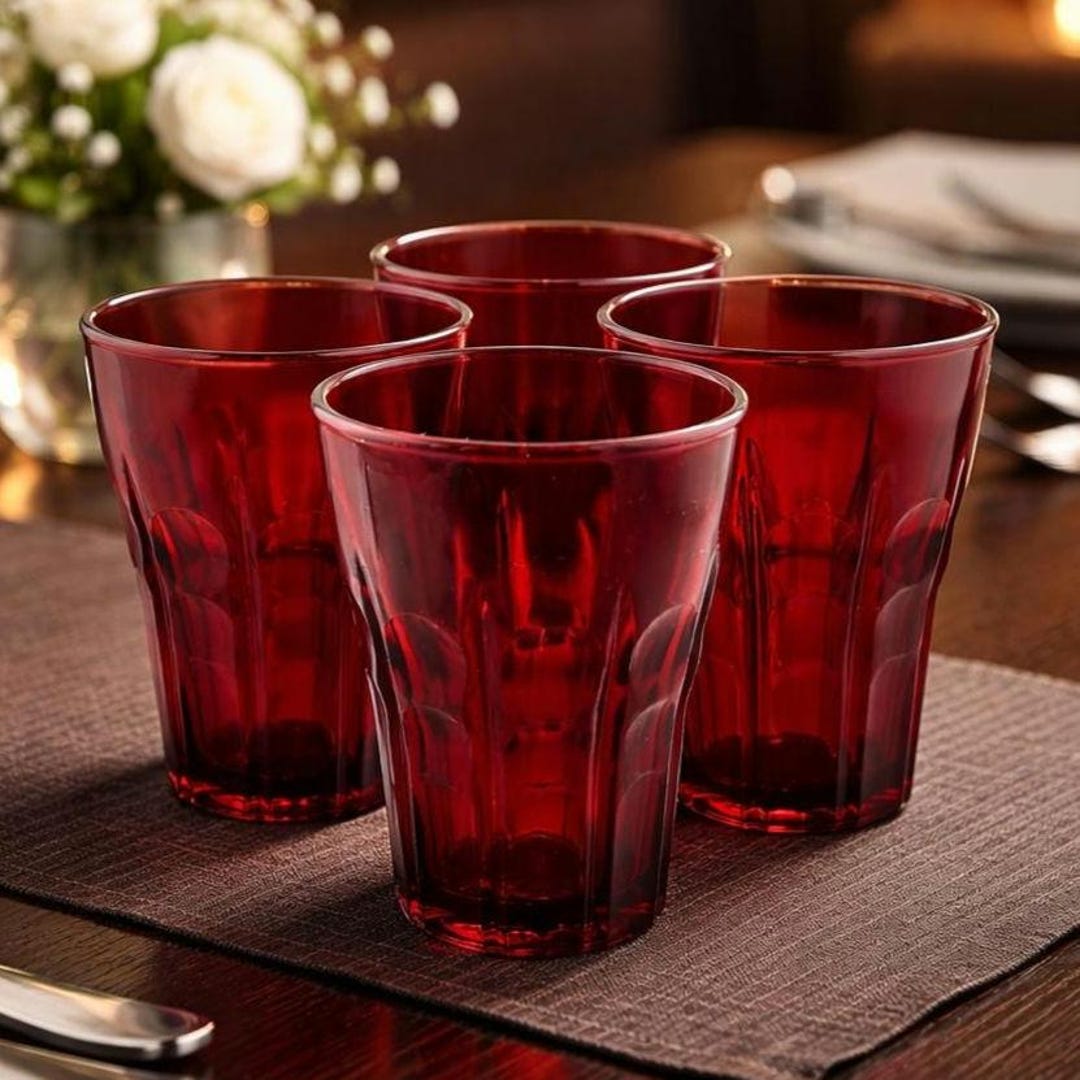 Vintage Anchor Hocking Royal Ruby Red Juice Glasses - Set of 4 - Etsy