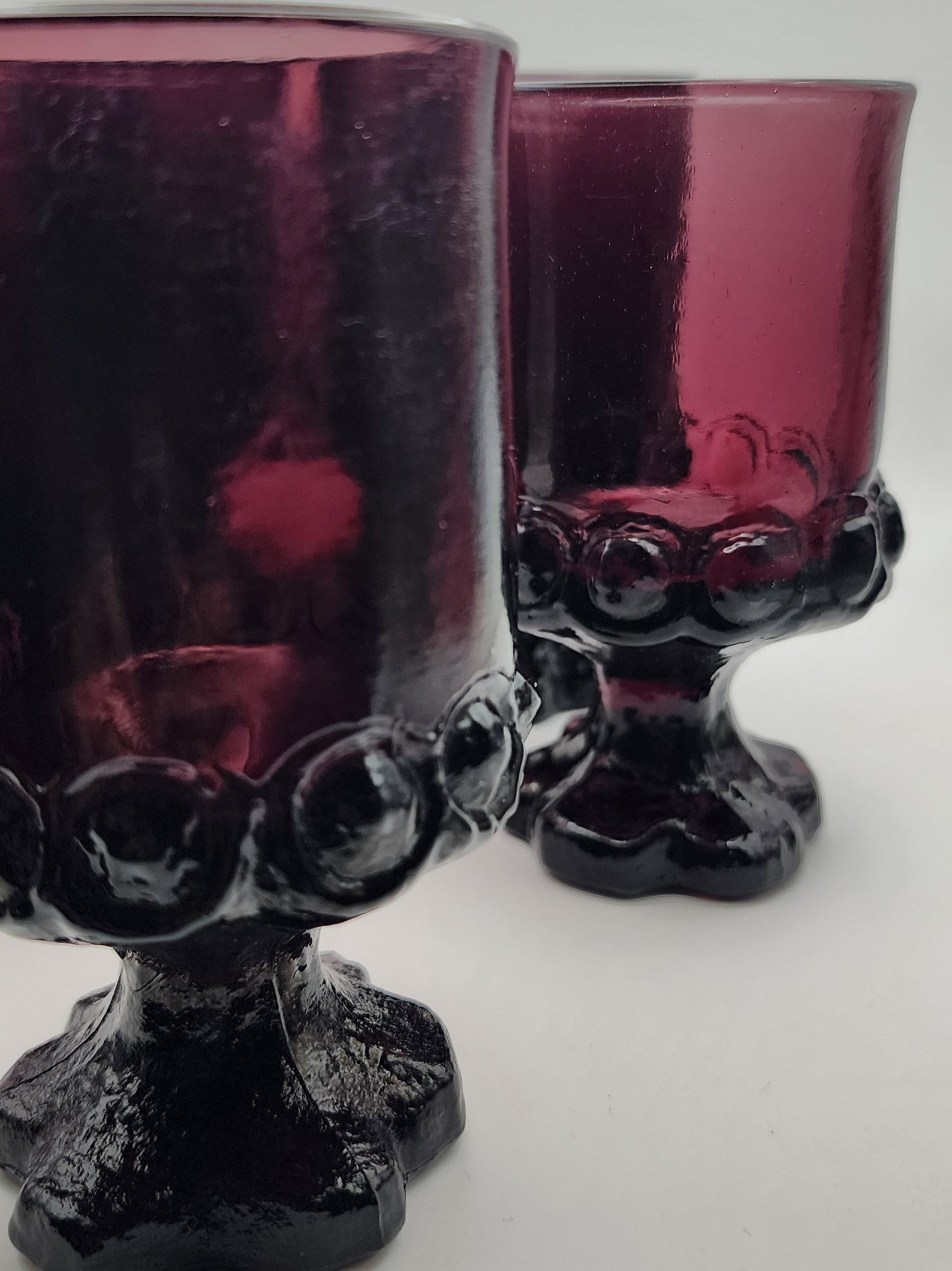 Set of 5 Vintage Tiffin Franciscan Madeira Plum Crystal 4 5/8 Juice ...
