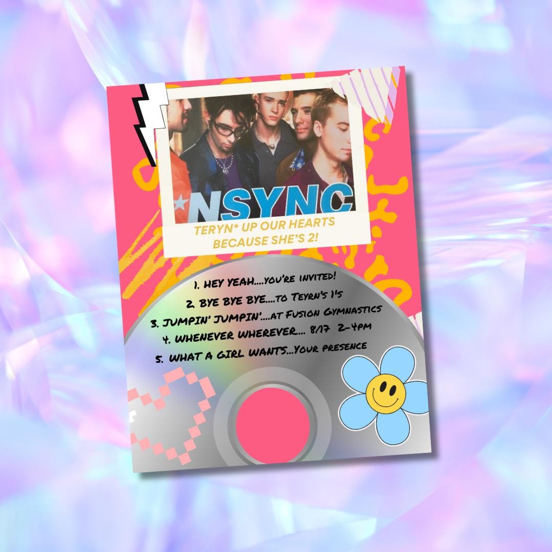 Customizable 2000s Themed Party Invitation – Retro Vibe, Personalize ...