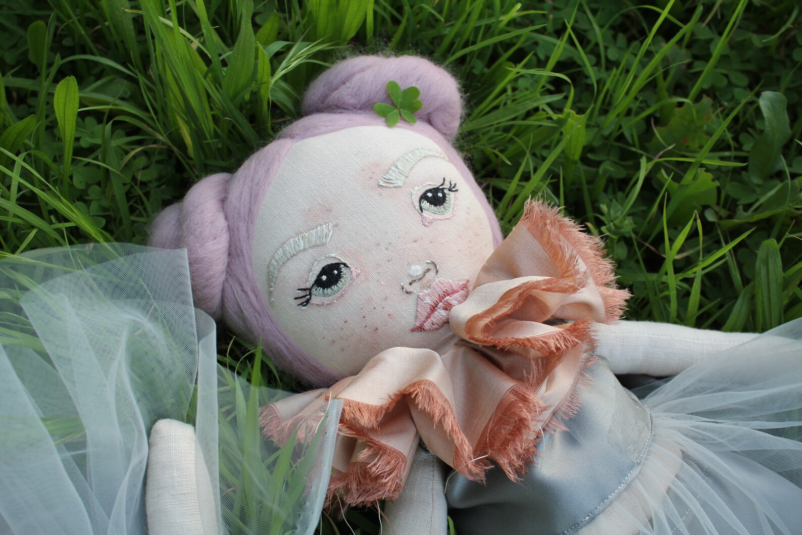 Cloth 20 Inches Doll, Handmade Personalized Rag Doll With Embroidered ...