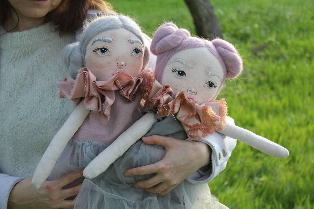 Cloth 20 Inches Doll, Handmade Personalized Rag Doll With Embroidered ...