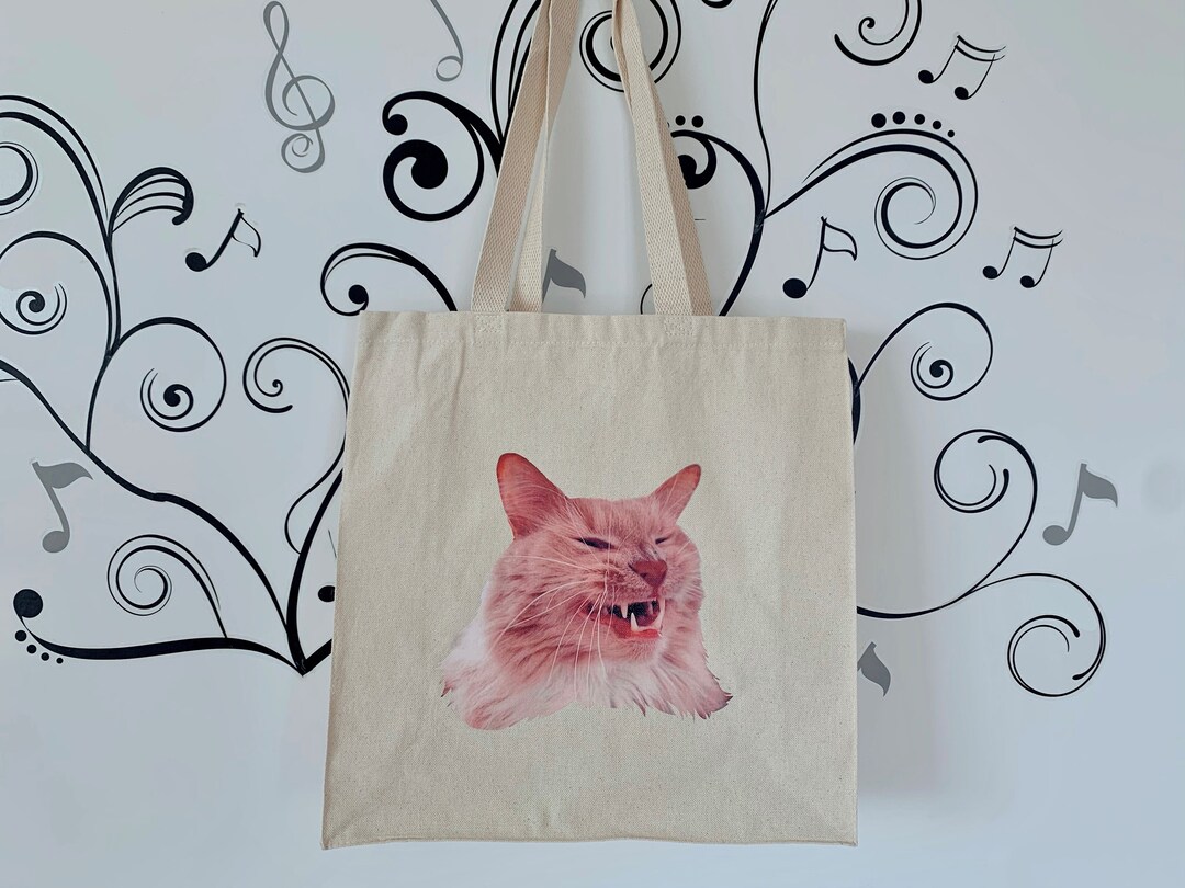Lustige Katze Gesicht Canvas Tote / täglich / Schule / Markt ...
