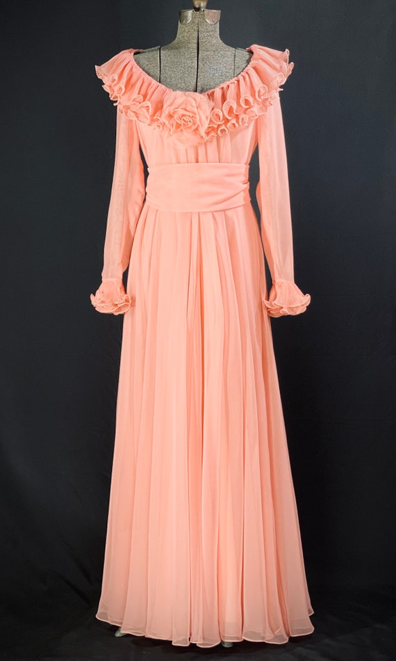 70s Jill Richards peach gown - Gem
