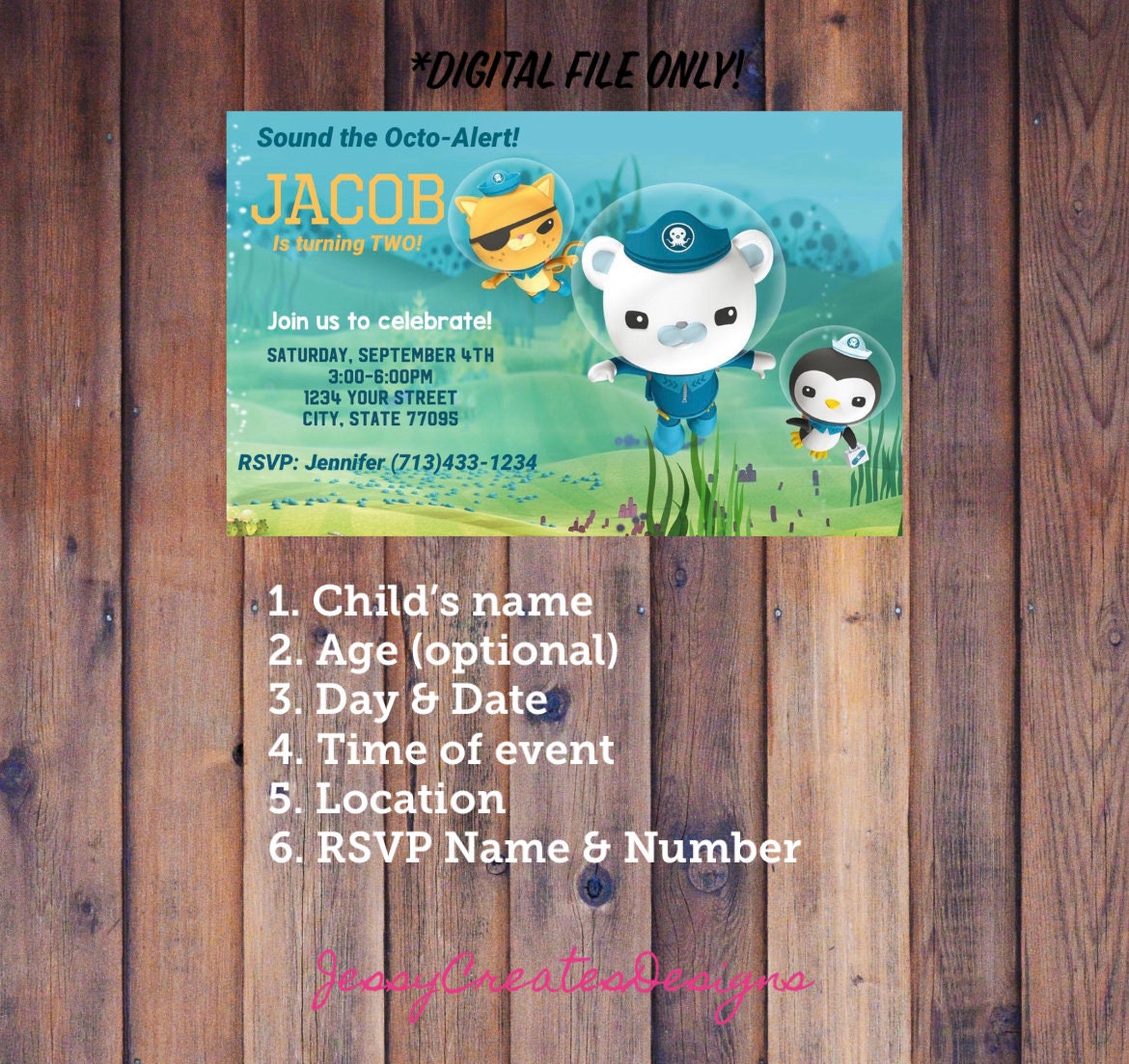 Octonauts Birthday Invitation Digital File Only - Etsy