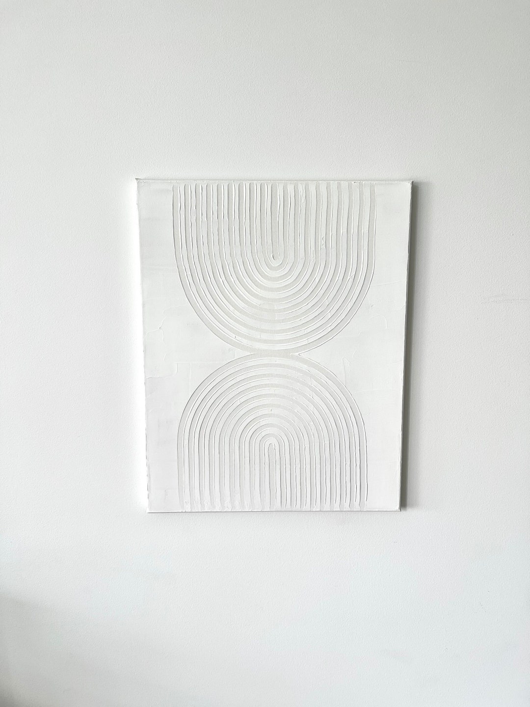 Canvas Wall Art Textured White Split Arch - Etsy