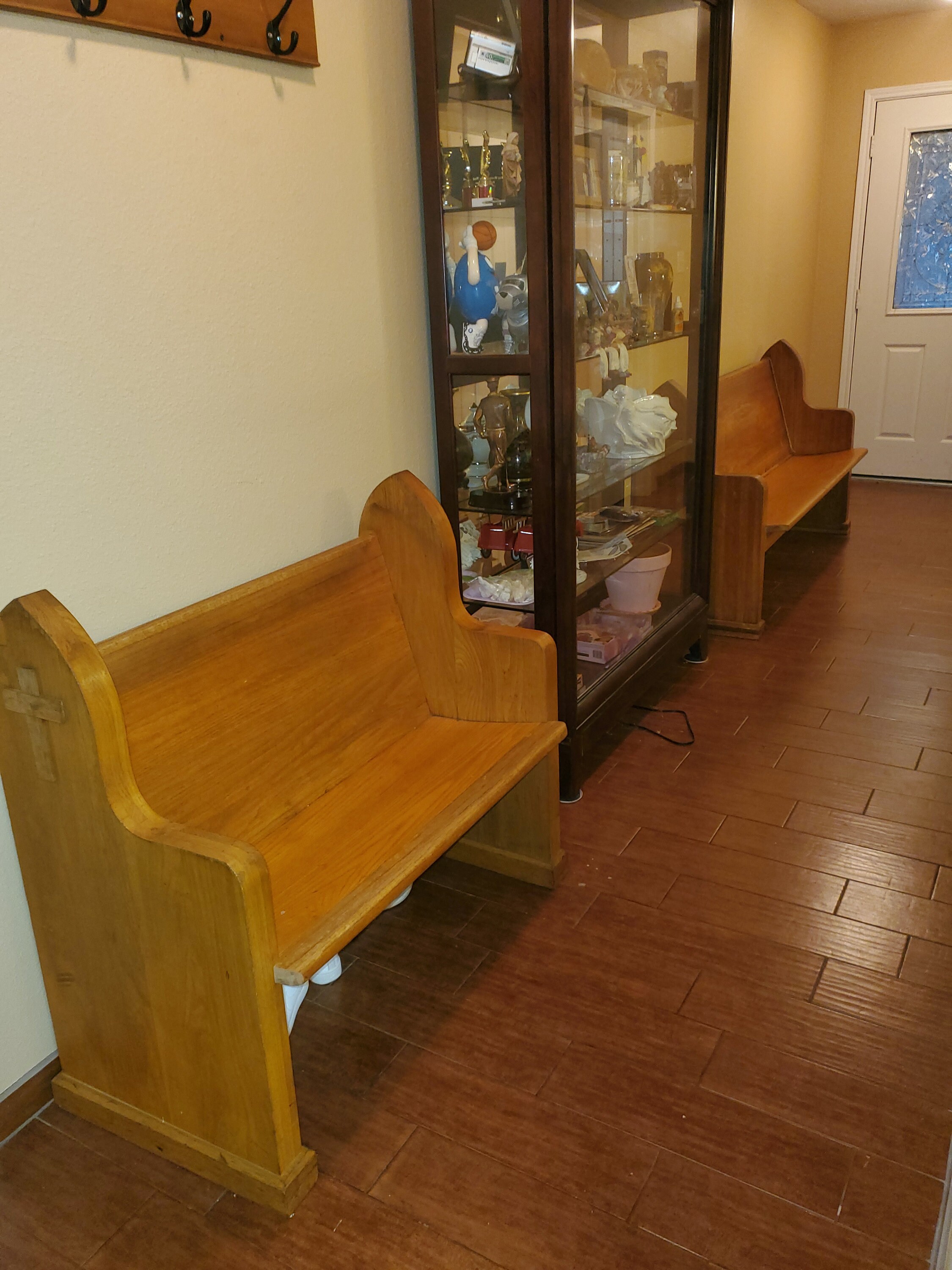 Red Oak Antique Church Pew Calculated Shipping - Etsy