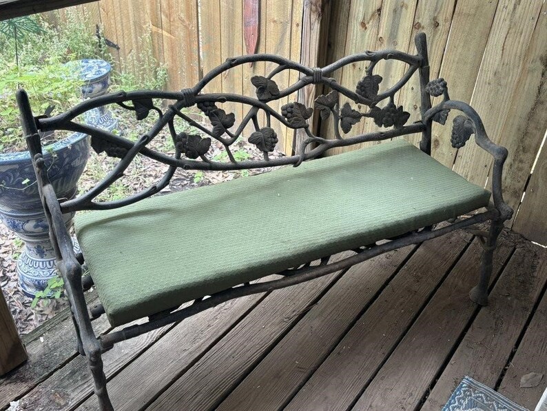Antique Cast Iron Garden Bench - Etsy