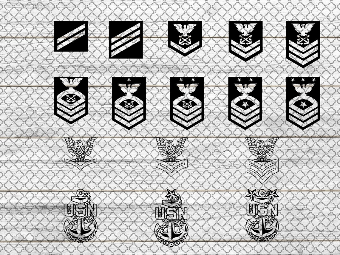 US Navy Rank Insignia Package Print / Cut Files for CNC, Cricut ...