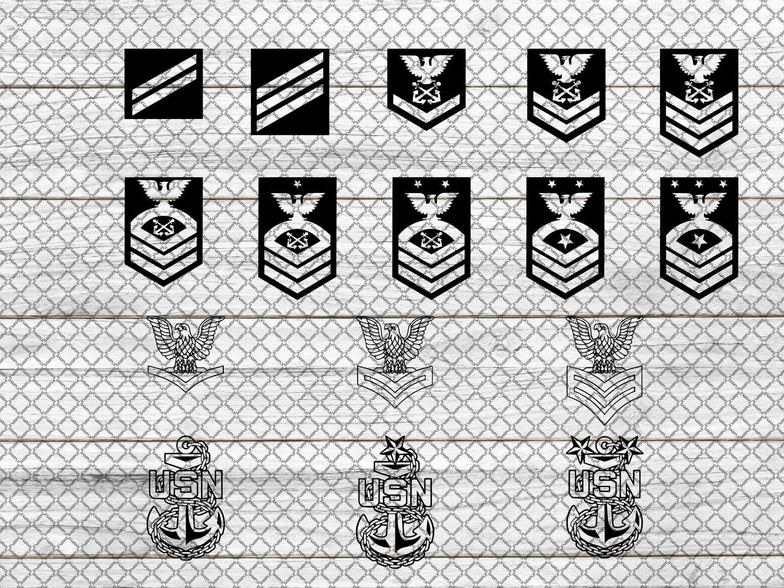 US Navy Rank Insignia Package Print / Cut Files for CNC, Cricut ...