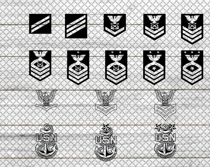 US Navy Rank Insignia Package Print / Cut Files for CNC, Cricut ...