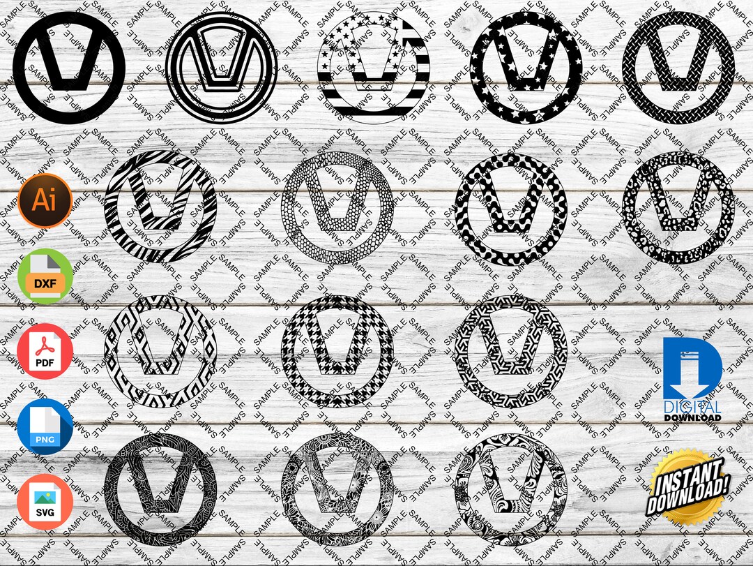 Patterned Swinger Symbols Digital Print and Cut Files for CNC, Cricut ...