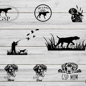 German Shorthaired Pointer GSP Package of 64 SVG Print or Cut Files for ...