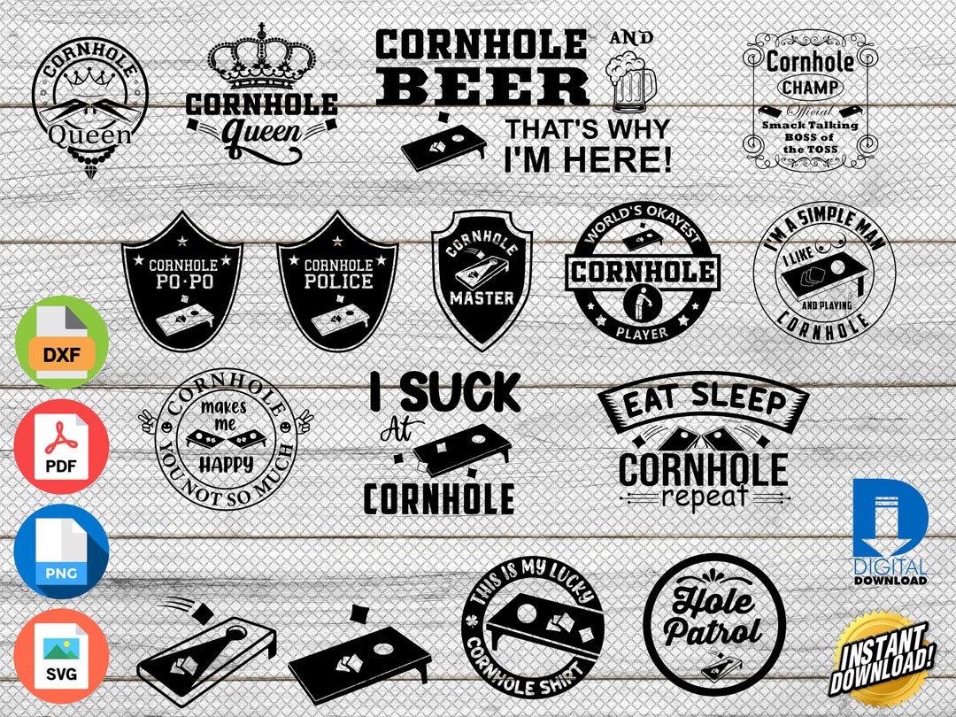 Digital Cornhole Package SVG Print and Cut Files for CNC, Cricut ...