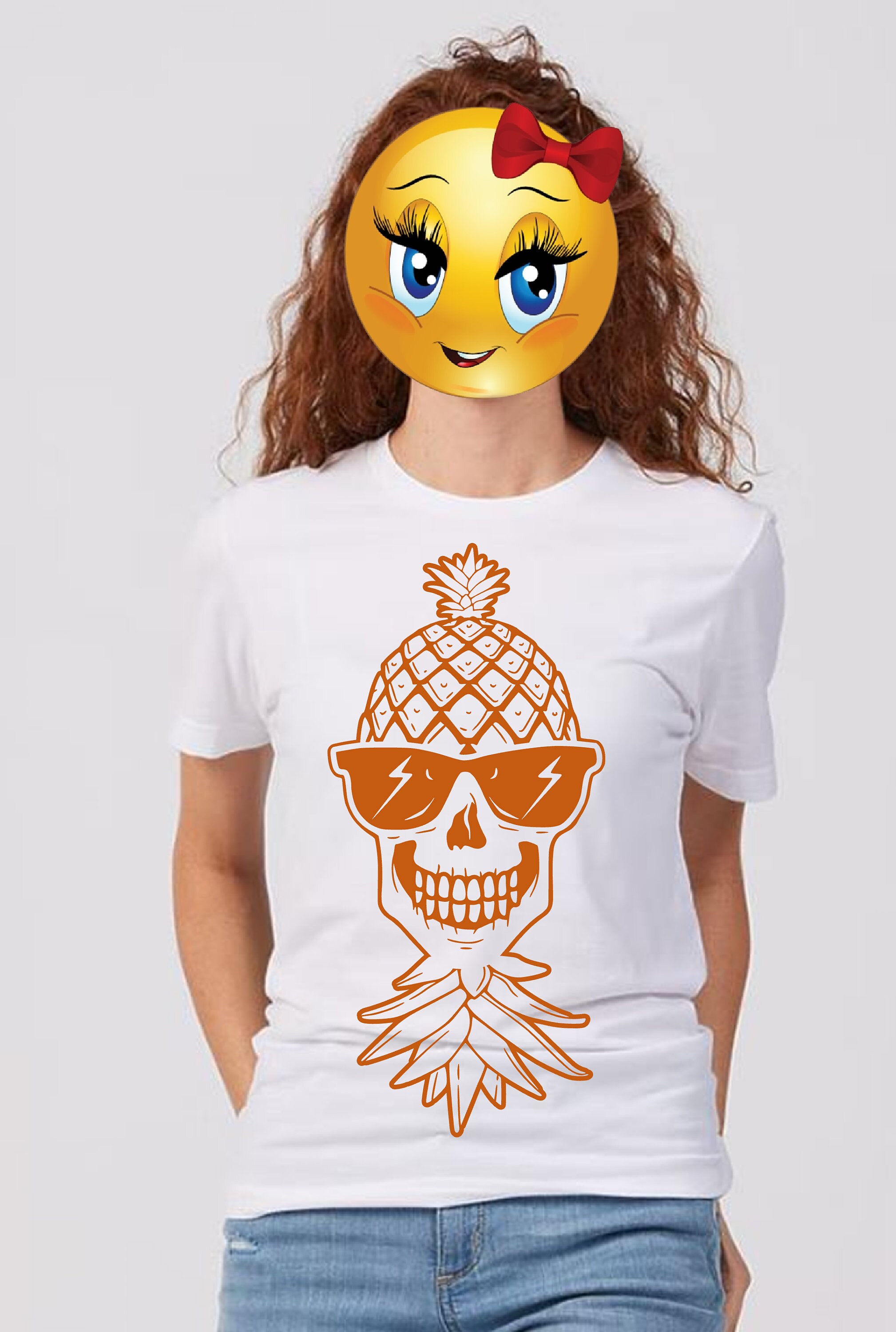 Upside Down Swinger Pineapple Skeleton Skull With Sunglasses Digital ...