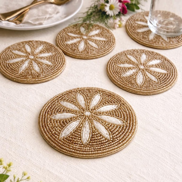 Boho Beaded Coasters - Etsy