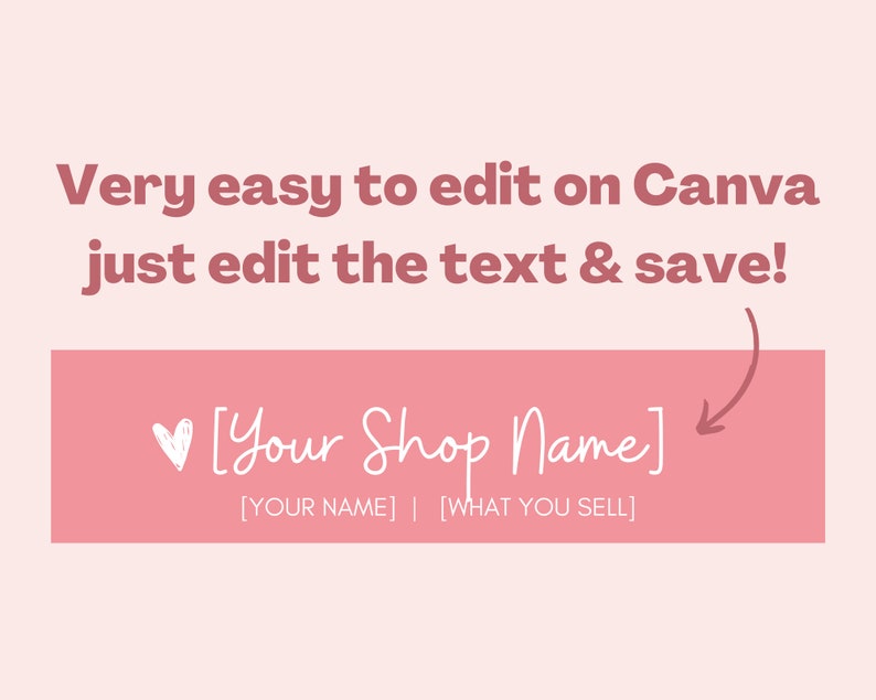 Pink Etsy Banner Template Etsy Branding Kit Etsy Shop Set - Etsy