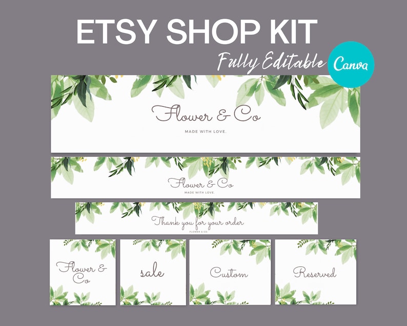 Etsy Banner, Instant Download Template, Editable, Etsy Branding Kit ...