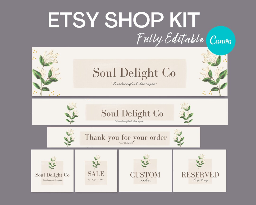 Etsy Banner, Instant Download Template, Editable, Etsy Branding Kit ...