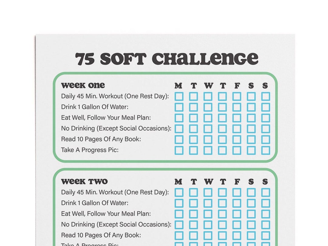 75 Soft Challenge | Daily Tracker | Habit Tracker | Digital Download ...
