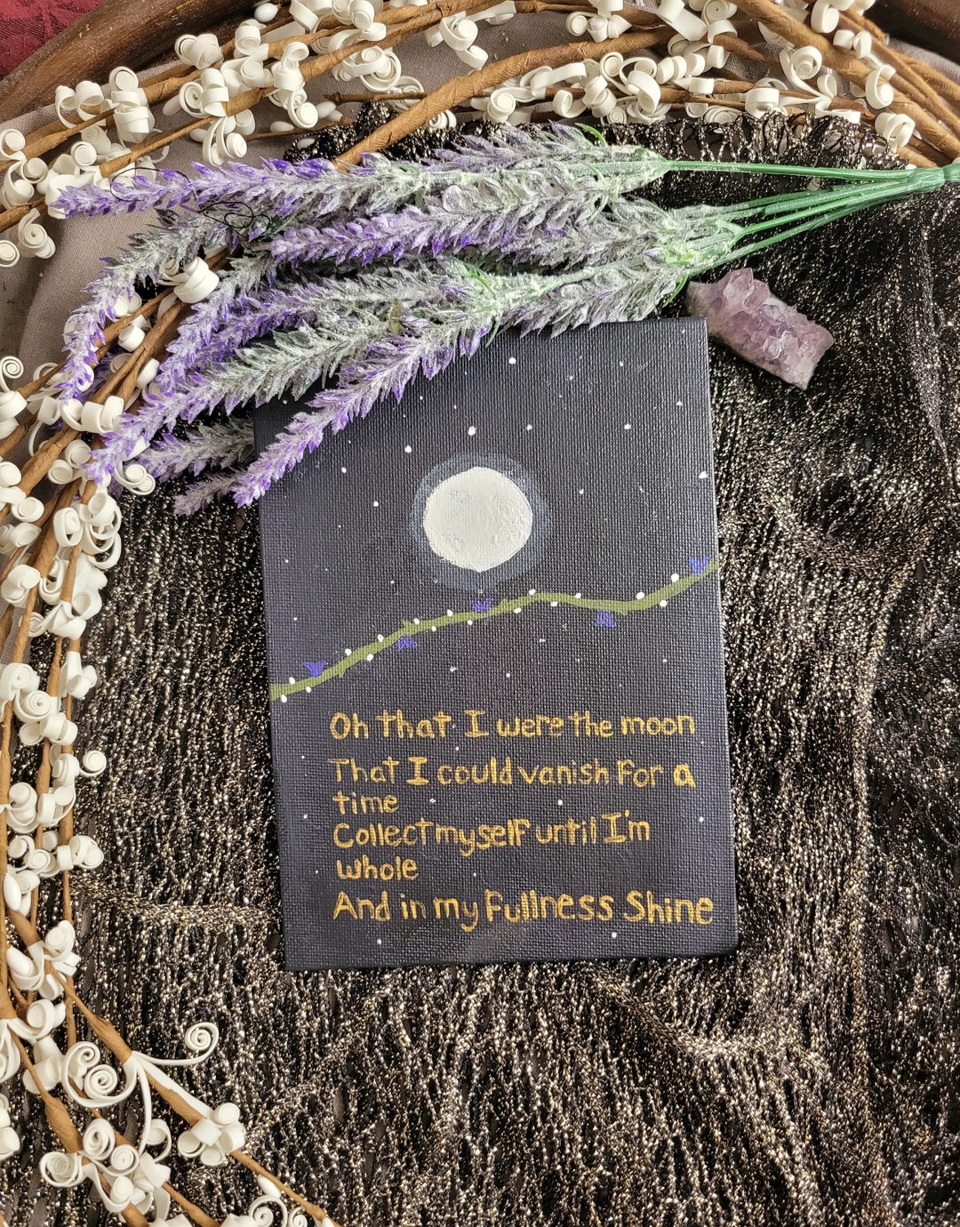 Wishing Moon Original Poem Painting - Etsy