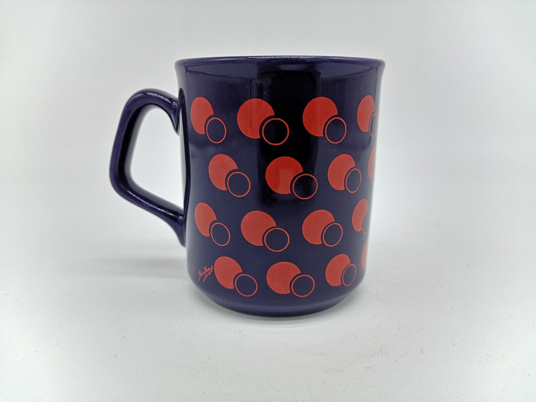 John Tams Mug Red Circles England Pottery Design Vintage Vtg - Etsy