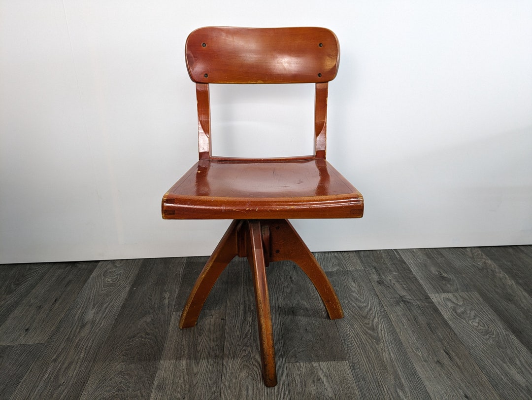 Casala School Chair Old Swivel Chair Wood Mid Century Modern Design 50s ...