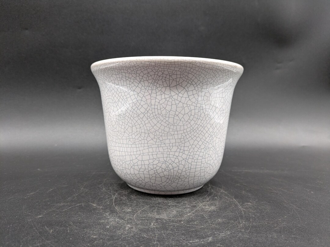Cachepot Planter Pot Craquele Glaze Gray ø 16.8 Cm Ceramic Ceramics ...
