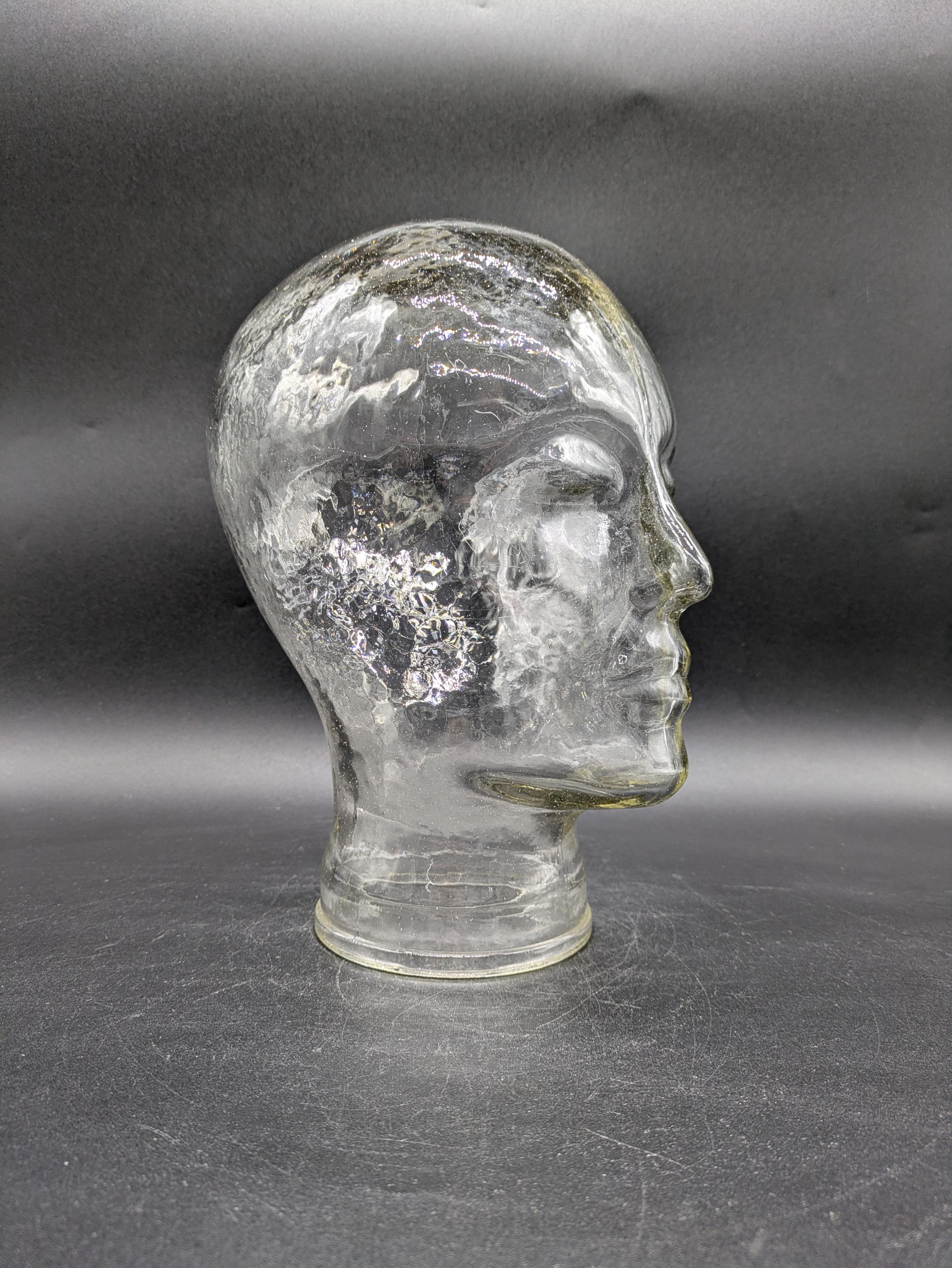 Glass Head Clear Display Hat Rack Glass Pop Art Modern Design 70s 70s ...