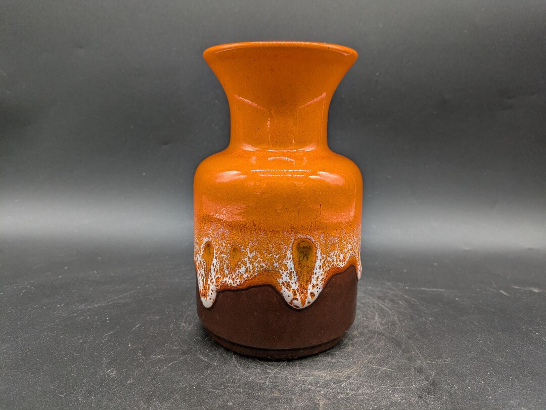 Jasba N602 10 18 Vase Ceramic Ceramic Orange Brown West German Pottery ...