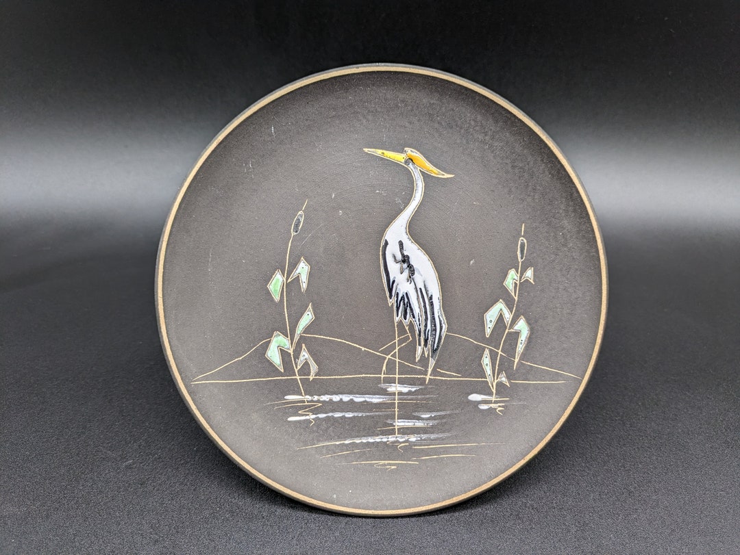 Ruscha 717 1 Wall Plate Wall Plate Decor Heron Ceramic Mid Century ...