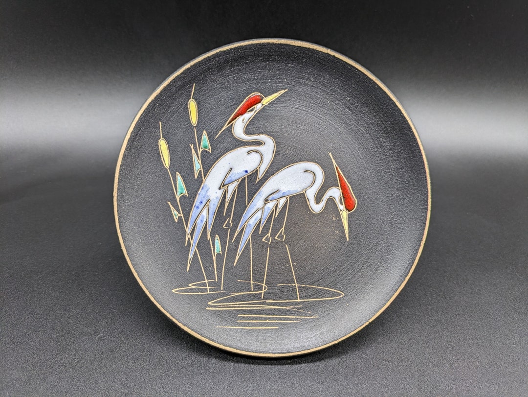 Ruscha 717 1 Wall Plate Decor Heron Pair Ceramic Mid Century German ...