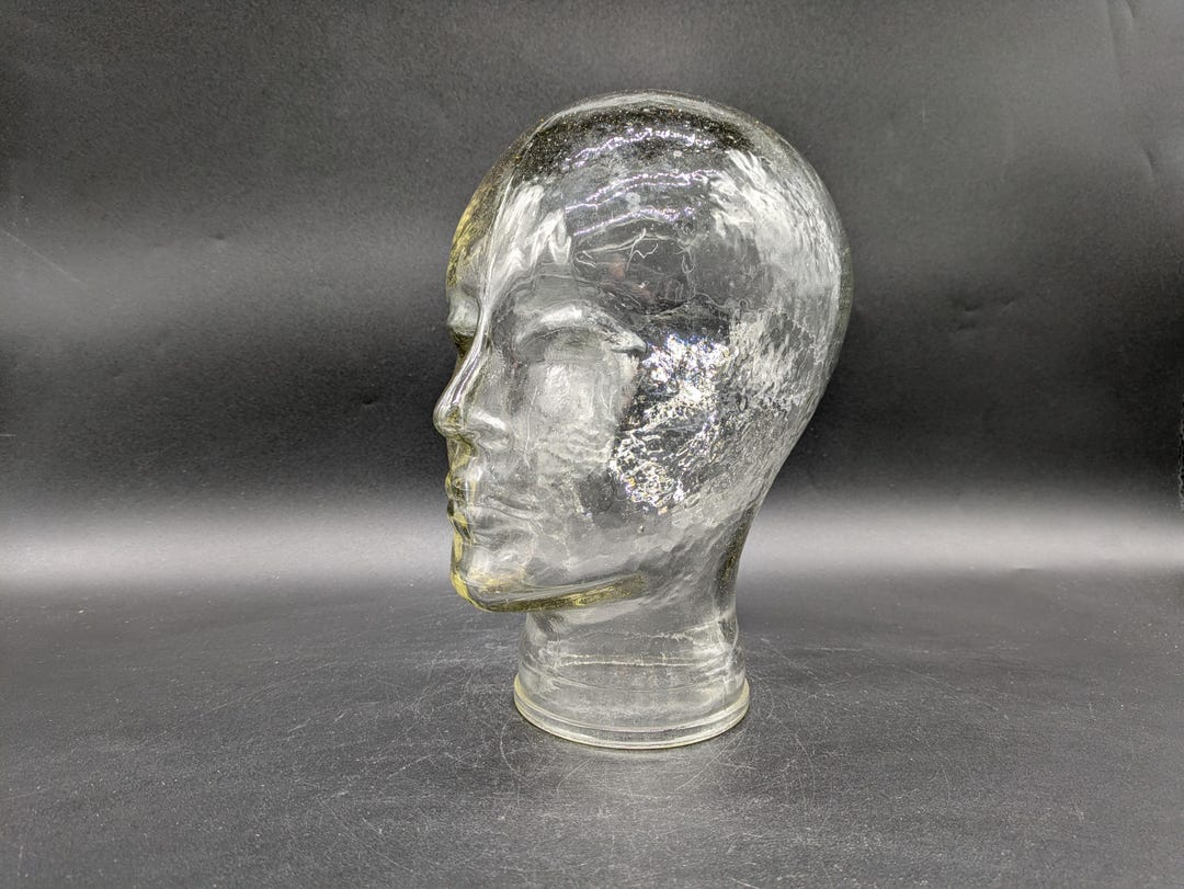 Glass Head Clear Display Hat Rack Glass Pop Art Modern Design 70s 70s ...