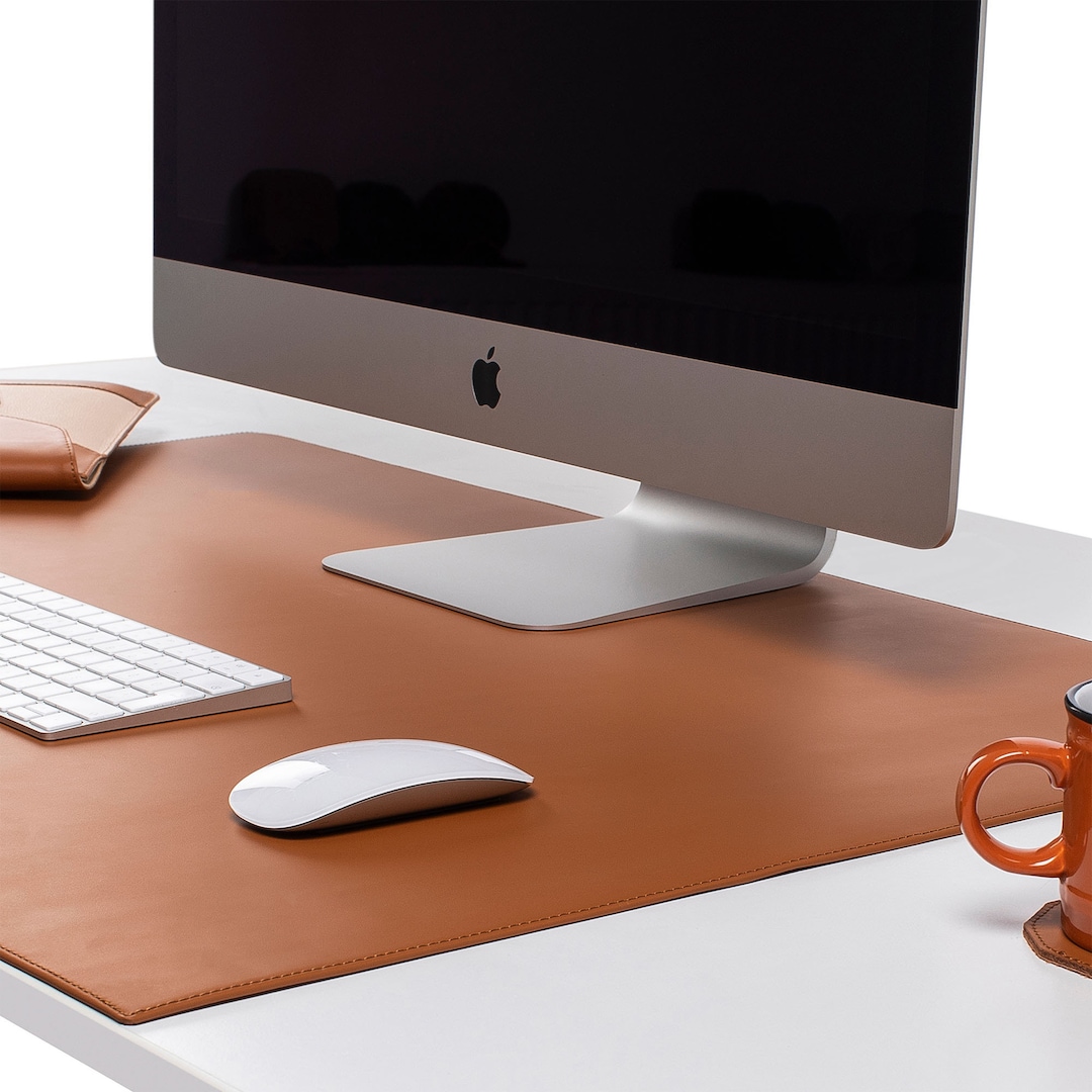 Leather Desk Mat | Custom Size Table Blotter | Premium Leather & Anti ...