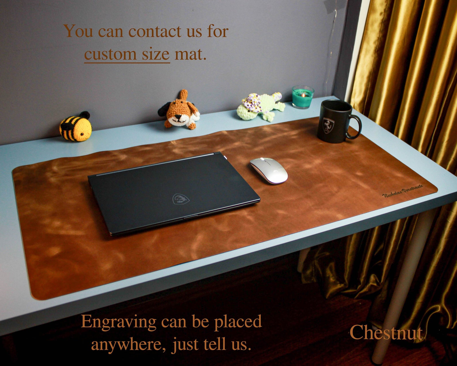 Leather Desk Mat Custom Desk Pad Extra Large Desk Mat | Etsy