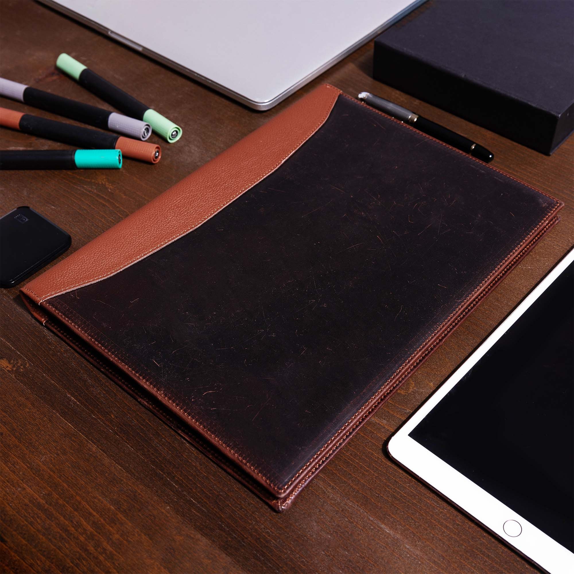 Custom A4 Portfolio, Leather Padfolio With Logo, Leather Document ...