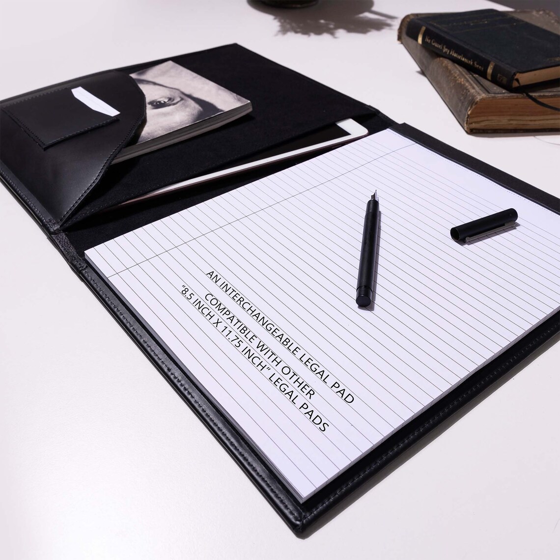 Premium A4 PADFOLIO | Personalized Top Grain LEATHER Business Portfolio ...